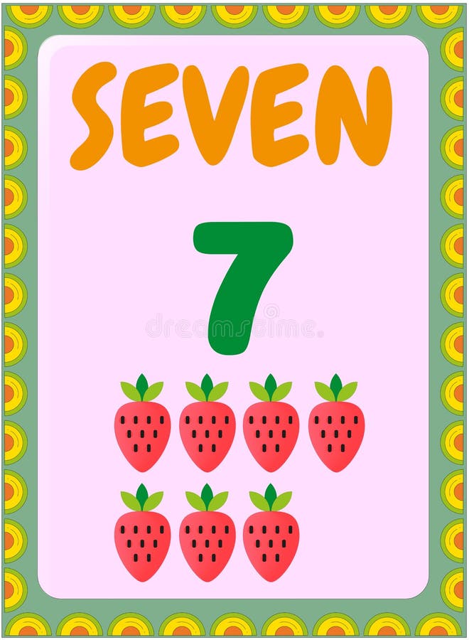 Preschool and Toddler Math with Strawberry Fruit Design Stock Vector ...