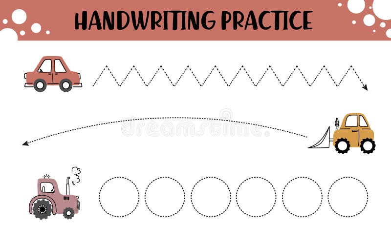 Preschool Tracing Lines Worksheet Featuring Construction Vehicles ...