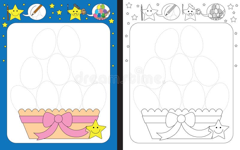 Preschool worksheet stock vector. Illustration of education - 112647410