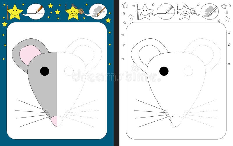 Preschool worksheet stock vector. Illustration of mouse - 101040458