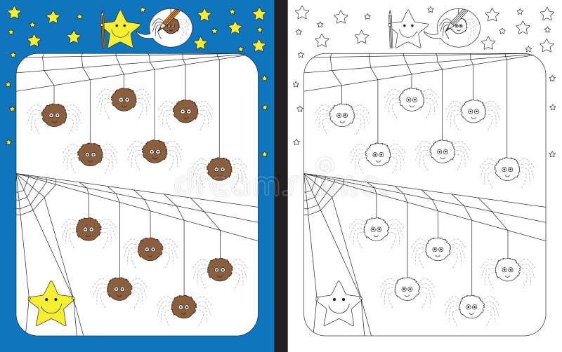 Preschool worksheet stock vector. Illustration of teach - 102348779