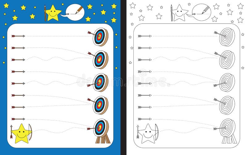 Preschool worksheet stock vector. Illustration of practice - 111831443