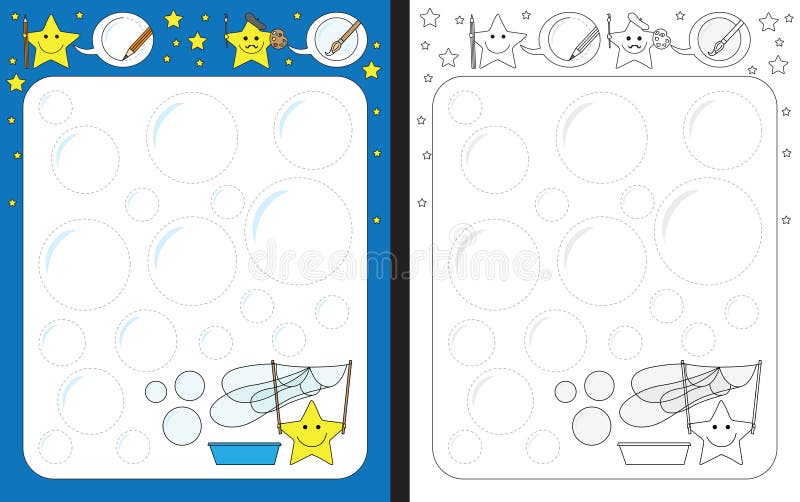 Preschool worksheet stock vector. Illustration of tracing - 116377573