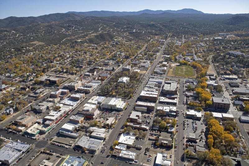 Downtown Prescott, Arizona stock image. Image of trees - 99790237