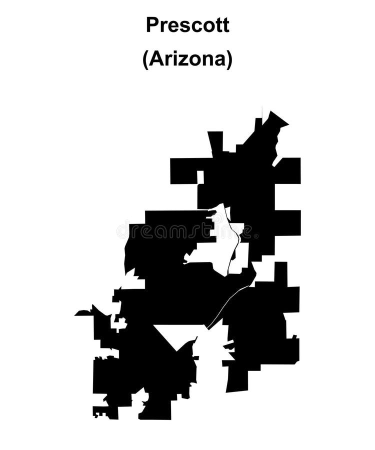 Prescott outline map stock illustration. Illustration of shape - 357150666