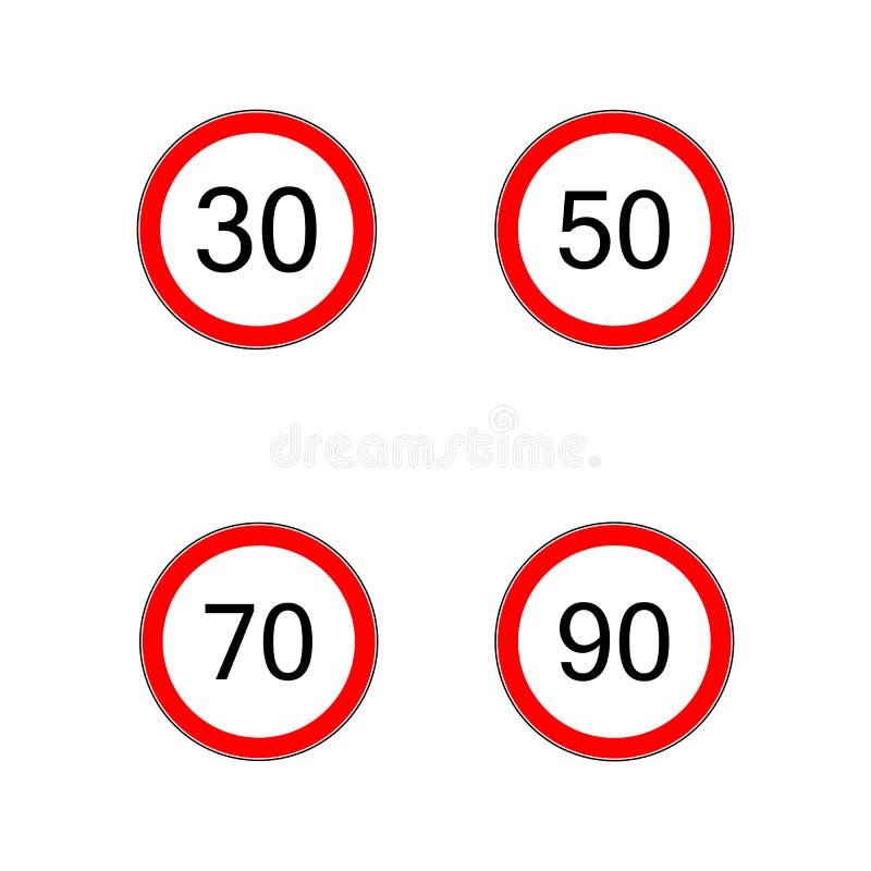Prescribed Minimum Speed Road Sign Stock Vector - Illustration of road ...