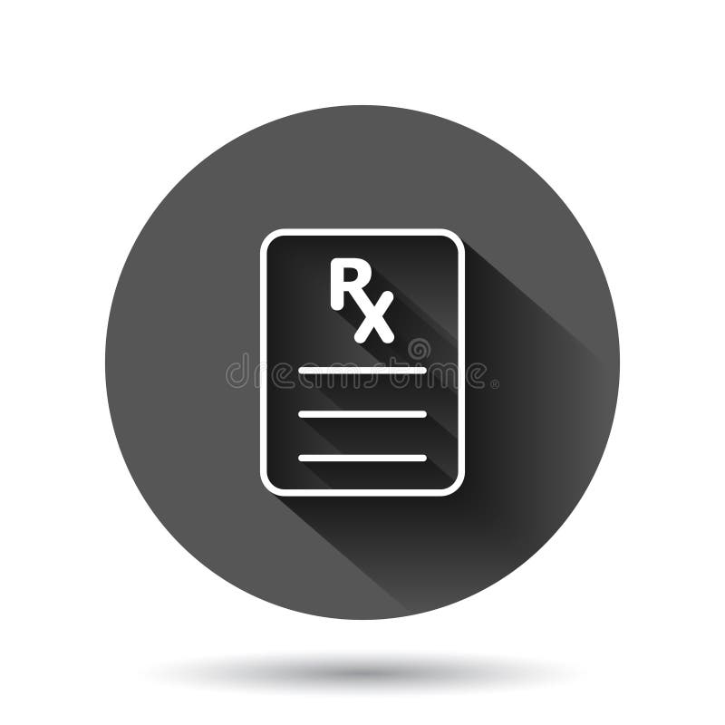 Prescription Icon in Flat Style. Rx Document Vector Illustration on ...
