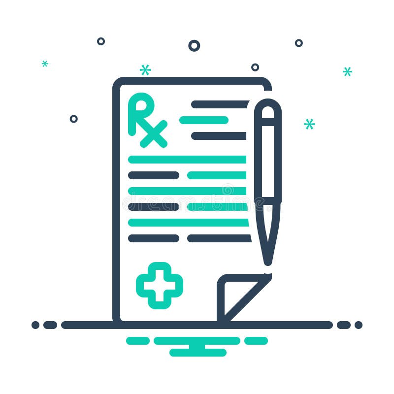 Mix Icon for Prescription, Instructions and Paper Stock Illustration ...