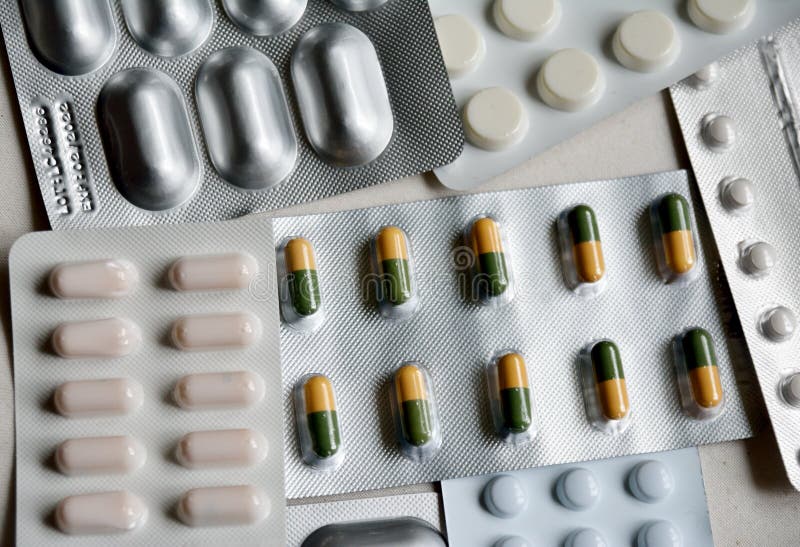 Assortment of Different Pills Stock Image - Image of capsules ...