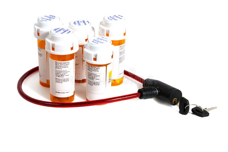 Prescription Narcotics Locked Up Stock Image - Image of protection ...