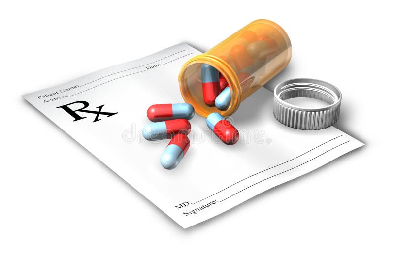 Prescription Note with Pill Bottle Stock Illustration - Illustration of ...