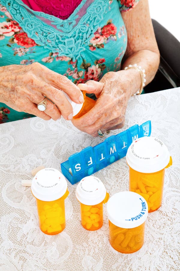 Prescription Pills for the Week Stock Image - Image of female ...