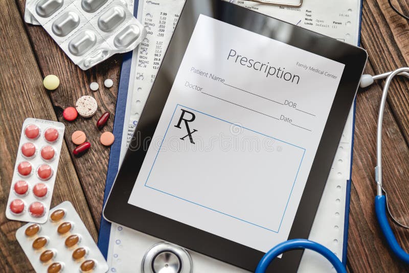 Prescription or Recipe for Drug Stock Image - Image of doctor ...