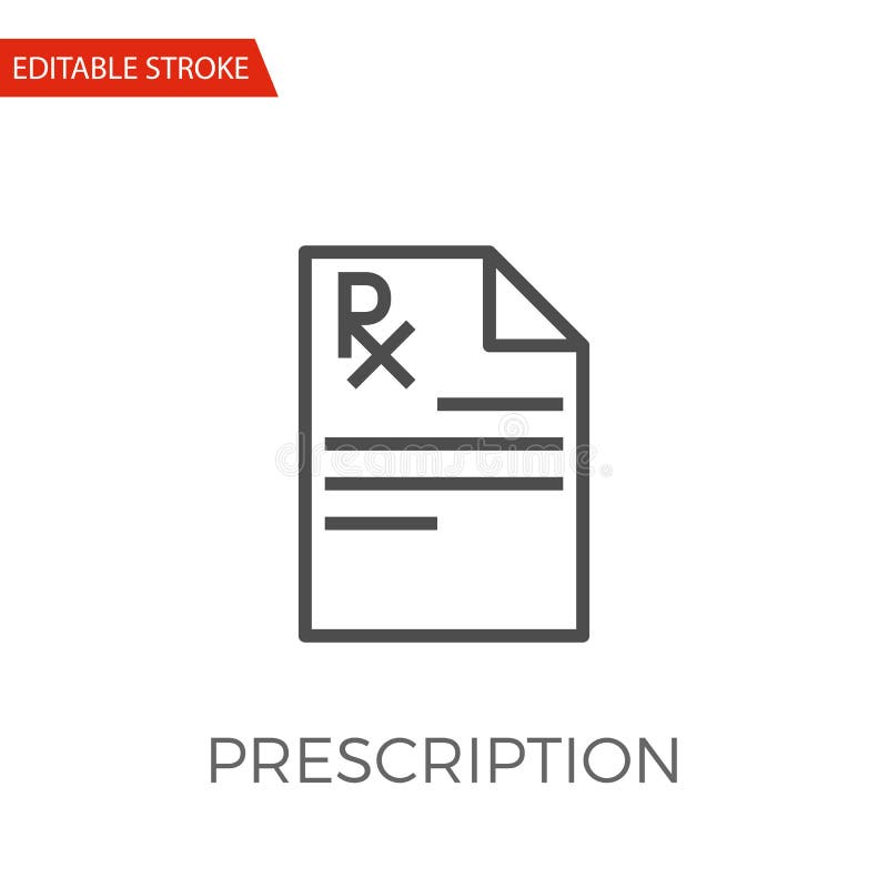 Prescription Vector Icon stock vector. Illustration of addiction ...