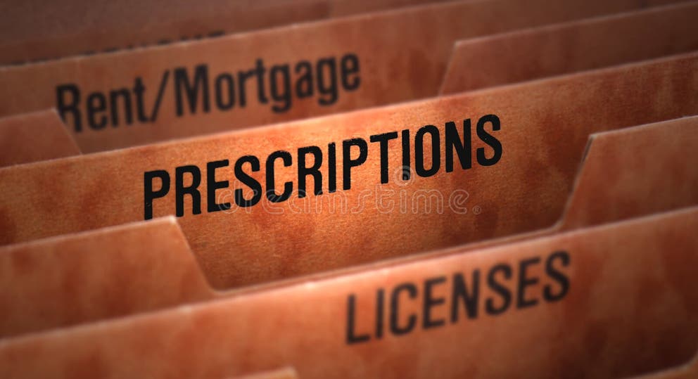 Prescriptions File in Folder Stock Photo - Image of pills, health: 5374398
