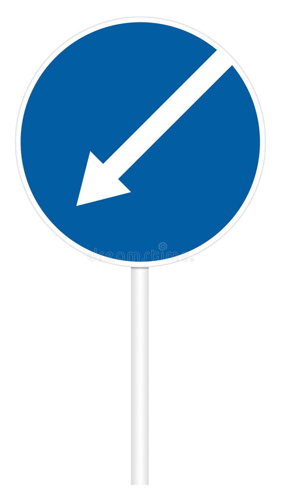 Prescriptive Traffic Sign - Direct Left Stock Photo - Image of isolated ...