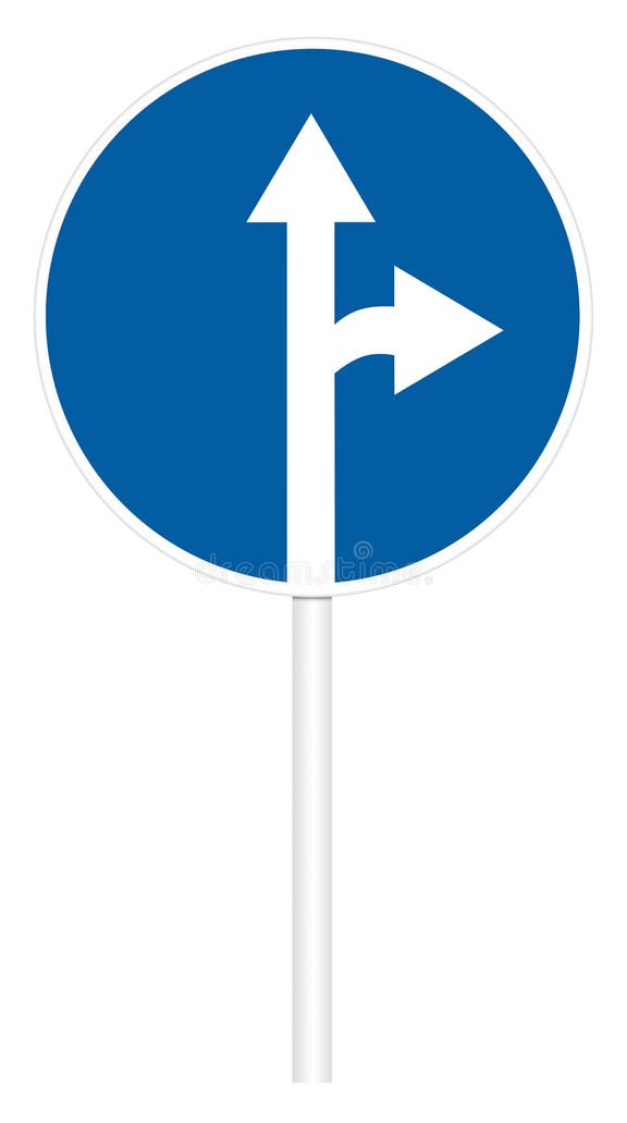 Prescriptive Traffic Sign - Direct and Right Motion Stock Image - Image ...