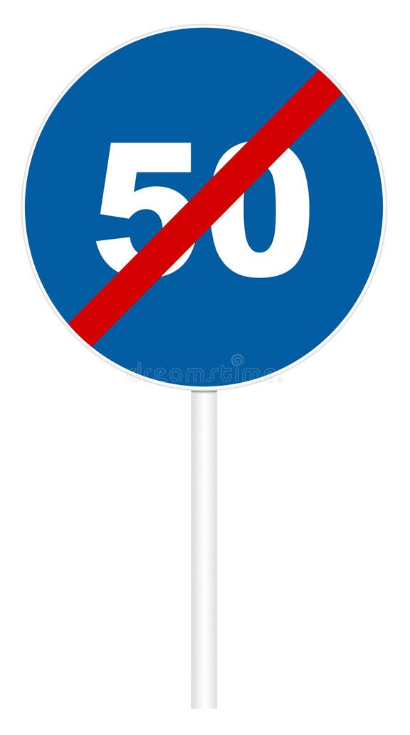 Prescriptive Traffic Sign - End Minimum Speed Limit Stock Photo - Image ...
