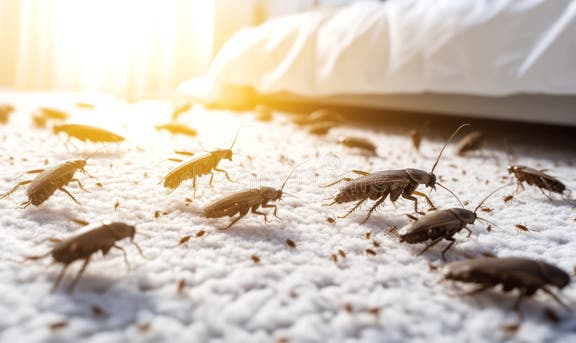 The Presence of Bed Bugs Crawling on the Bedding is Highlighted by the ...