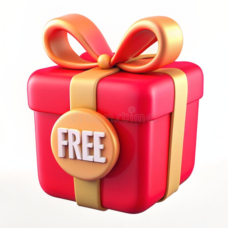 Present with a Big Label Free 3d Cartoon Style Illustration Generative ...