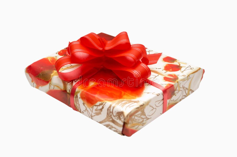 Present in box stock photo. Image of gold, valentine, isolated - 2818480