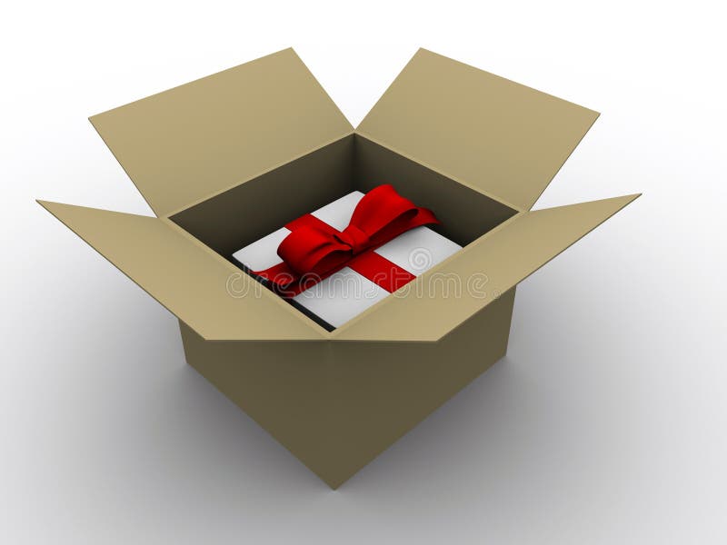 Present in box stock illustration. Illustration of celebrate - 5406907