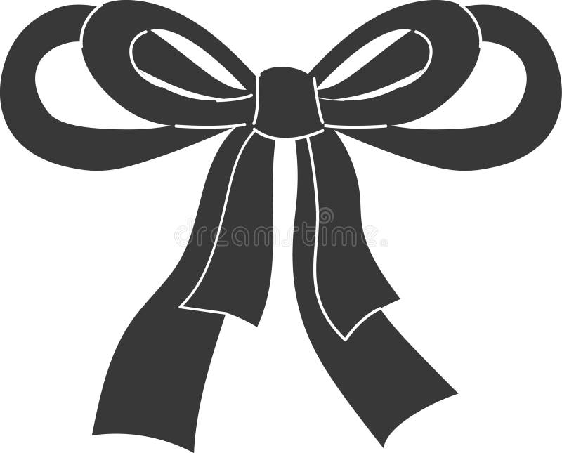 Present Box Bow Silhouette stock vector. Illustration of ribbon - 355412019