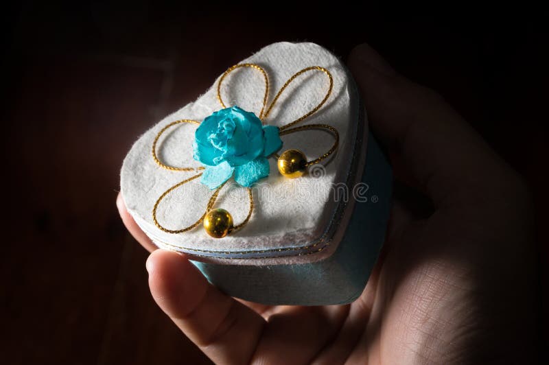 Present box in human hand. stock photo. Image of present - 48444700