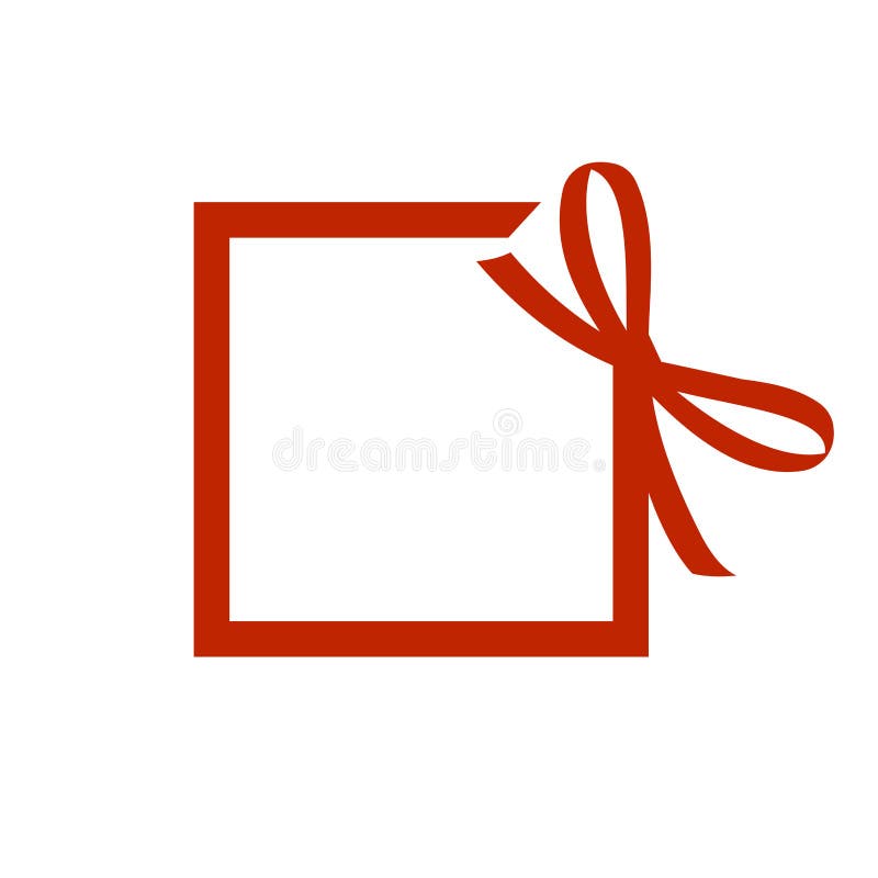 Present Box Icon. Red Silhouette Gift Box with Bow with Place for Text ...
