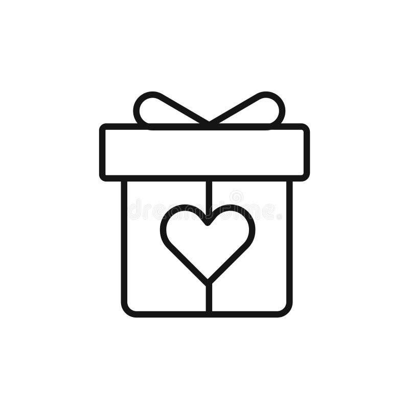 Present Box Icon Thin Line Art Isolated Stock Illustration ...