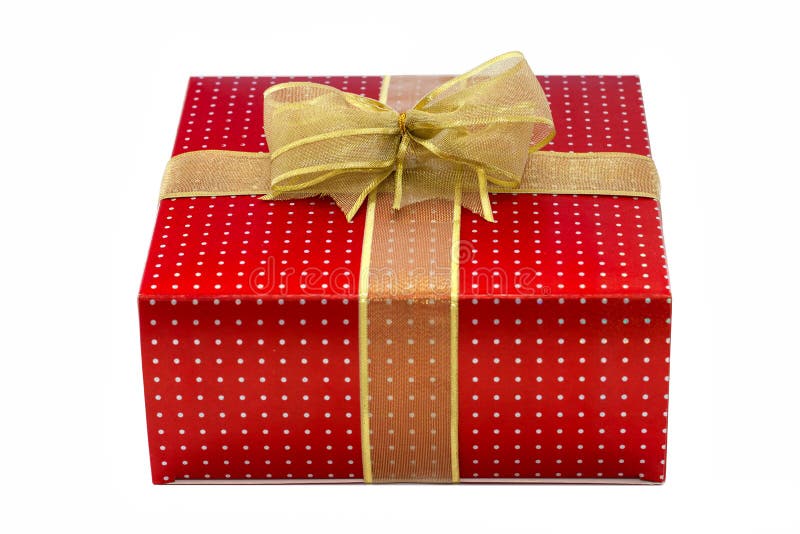 Present box isolated stock photo. Image of xmas, ribbon - 37101244