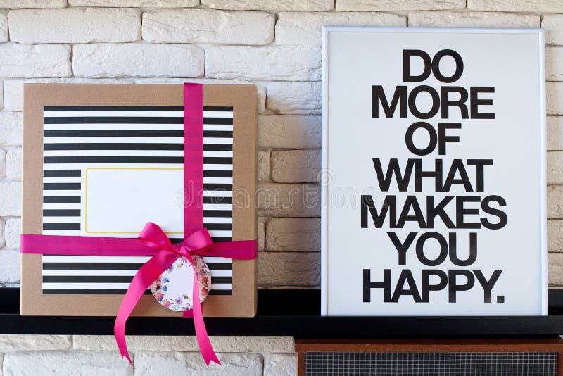 Present Box on the Shelf and Paint with Text Stock Photo - Image of ...