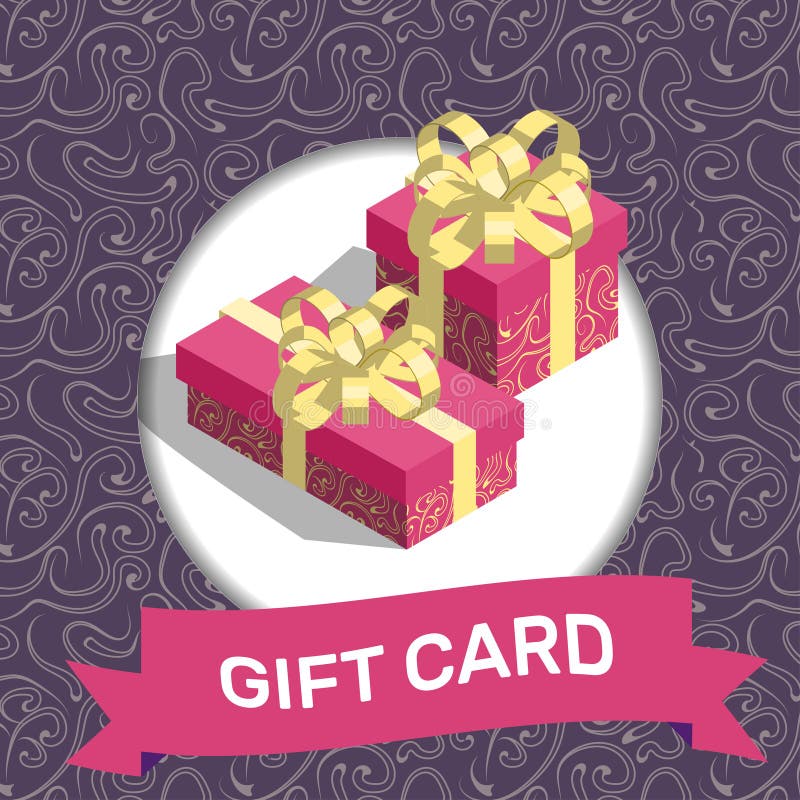 Present Box on Textured Background. Gift Card Stock Vector ...