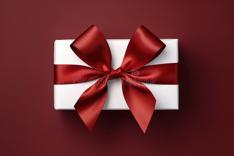 Present Box Tied with Ribbon Bow. Generative AI Stock Image - Image of ...