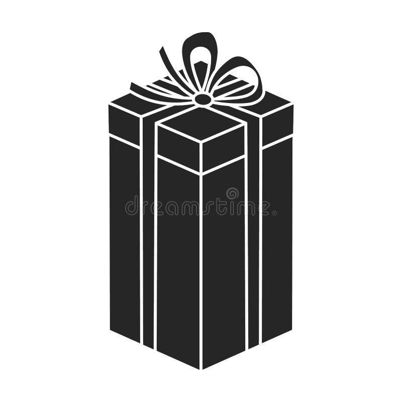 Present Box Vector Icon.Black Vector Icon Isolated on White Background ...