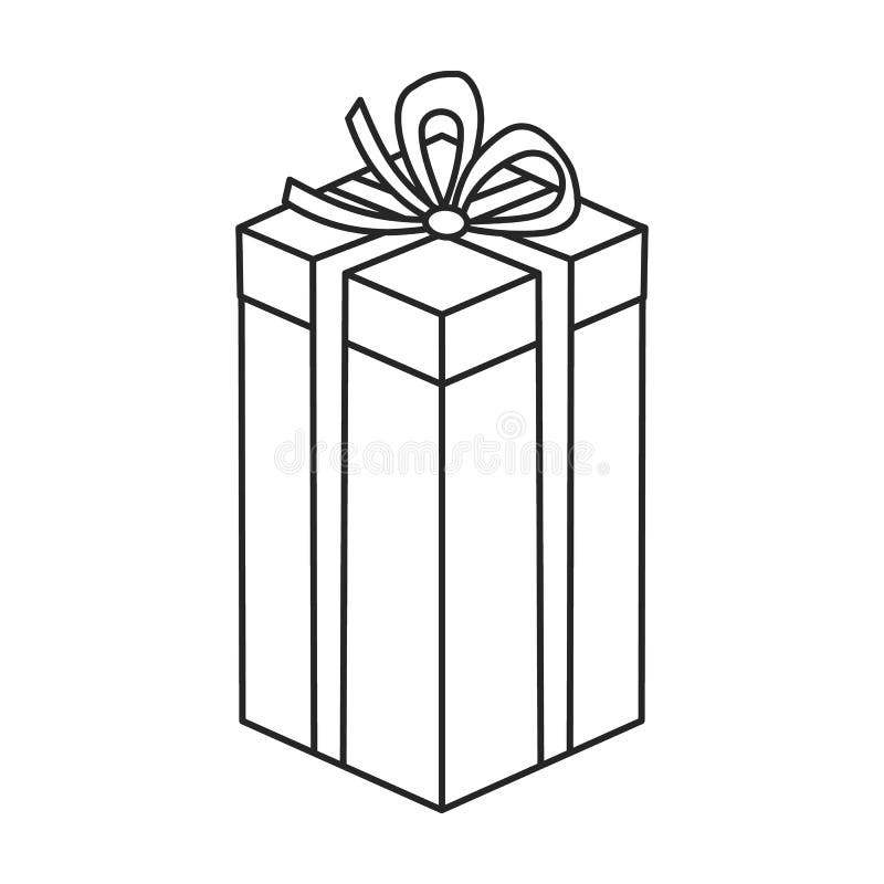 Present Box Vector Icon.Outline Vector Icon Isolated on White ...