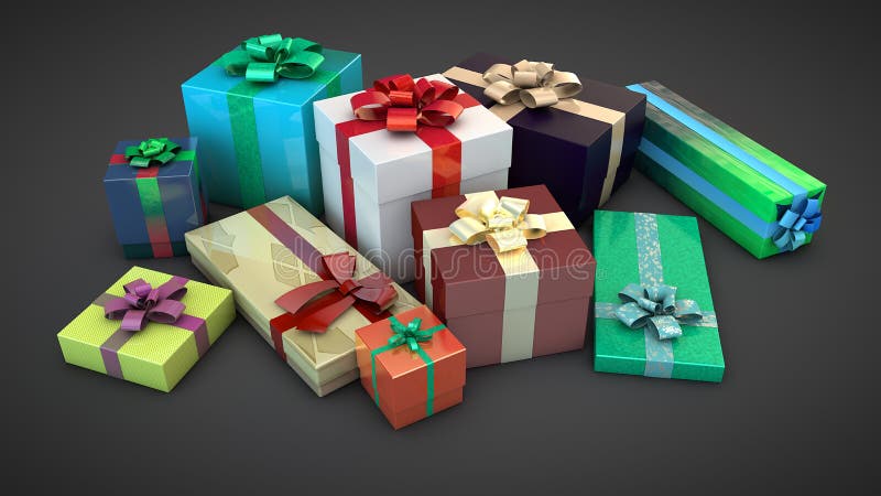 Present boxes stock illustration. Illustration of gift - 24591769