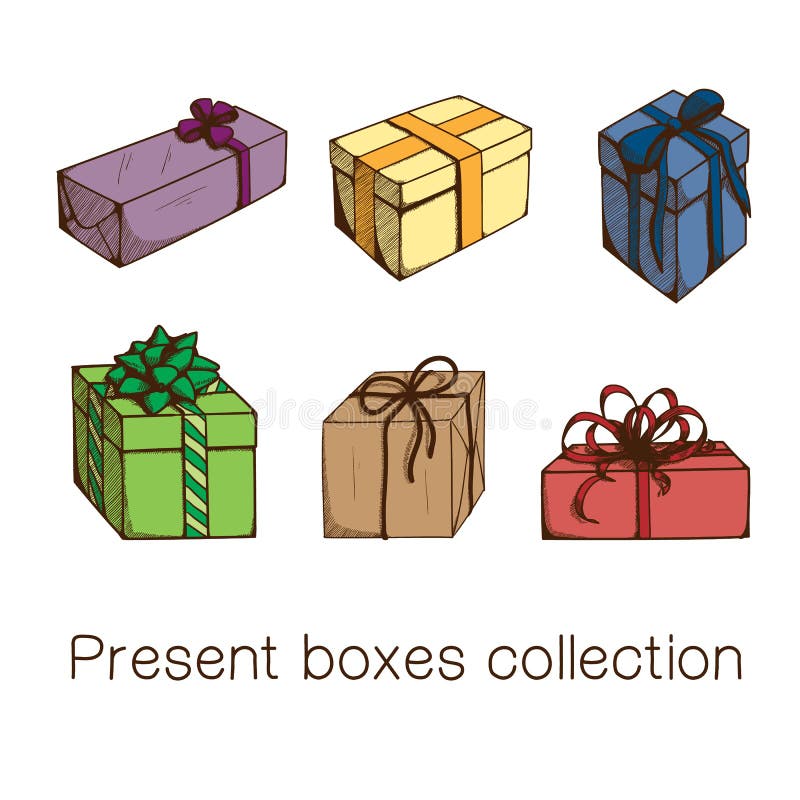 Present boxes collection. stock vector. Illustration of symbol - 42378708