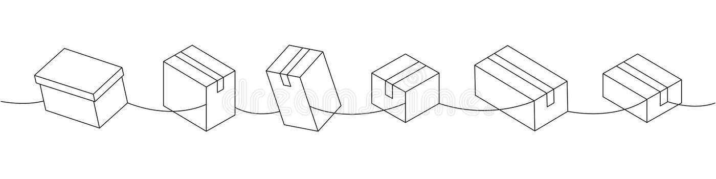 Line Drawing Packing Boxes Stock Illustrations – 275 Line Drawing ...