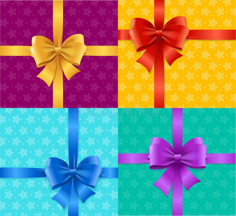 Present Card Background or Packaging Set. Vector Stock Vector ...