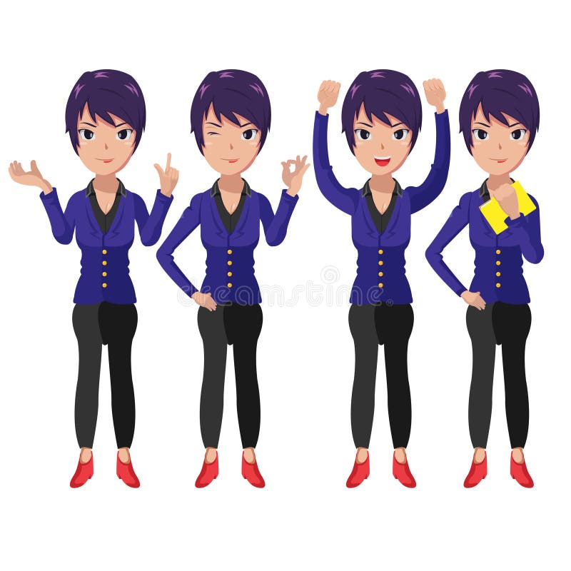 Present Character Cartoon Woman Worker Stock Vector - Illustration of ...