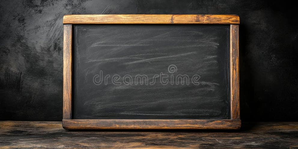 Present Empty Chalkboard with Wood Frame, Create Menu List and ...