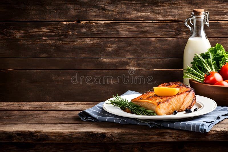 Present a Farm-fresh Meal Against a Rustic Backdrop with Space for ...