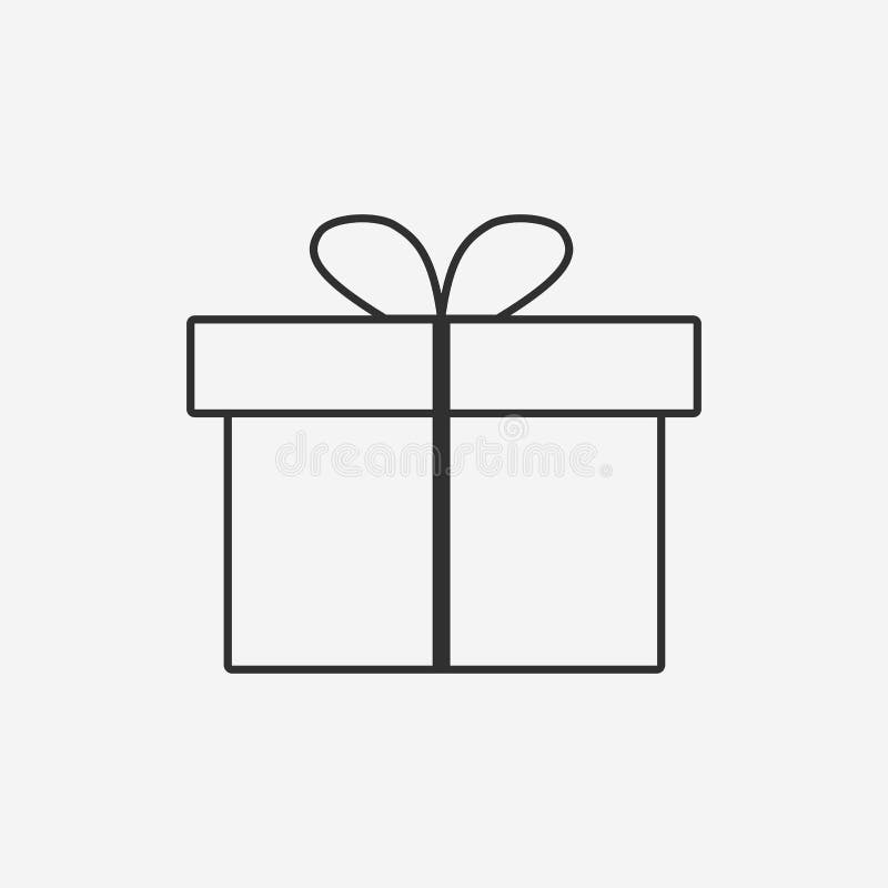 Present Flat Black Outline Design Icon Stock Vector - Illustration of ...