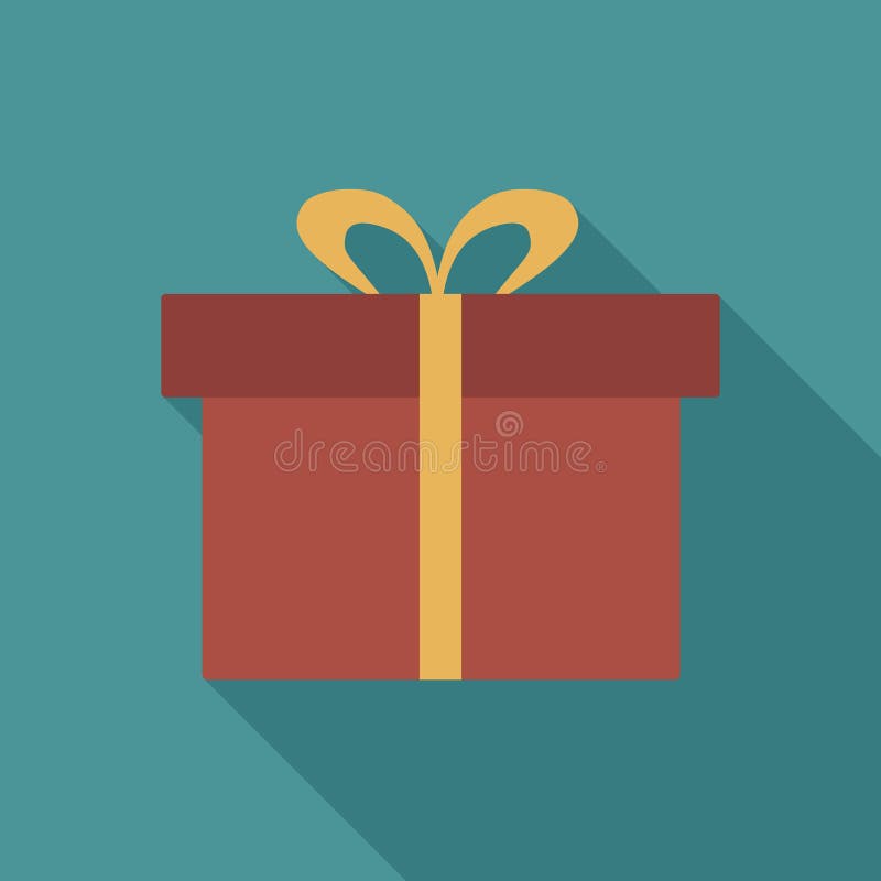 Present Flat Long Shadow Design Icon Stock Vector - Illustration of ...