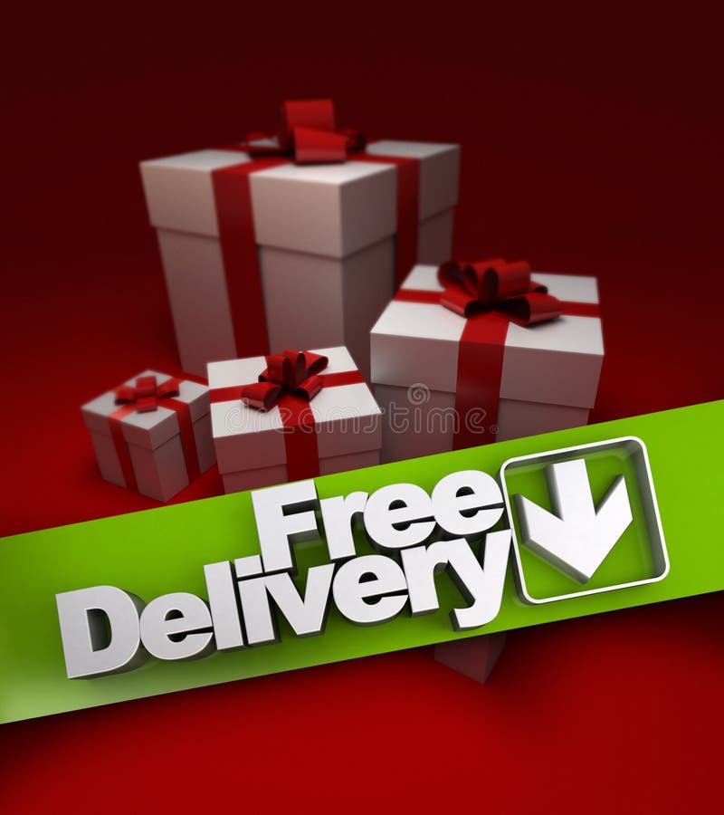 Present, free delivery stock illustration. Illustration of purchase ...