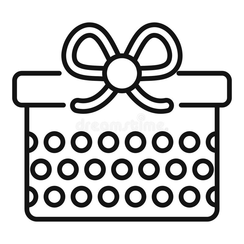 Present Gift Box Icon Outline Vector. Party Design Package Stock ...