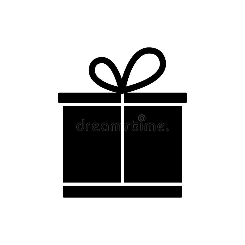 Present Gift Box Icon Set. Gift Pack Vector Symbol in a Black Filled ...