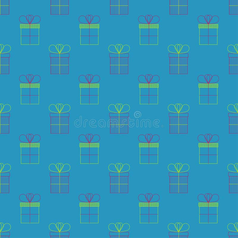 Present or Gift Boxes. Outline Vector. Bright Colors. Celebration ...