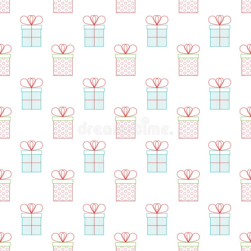 Present or Gift Boxes. Outline Vector. Bright Colors. Celebration ...